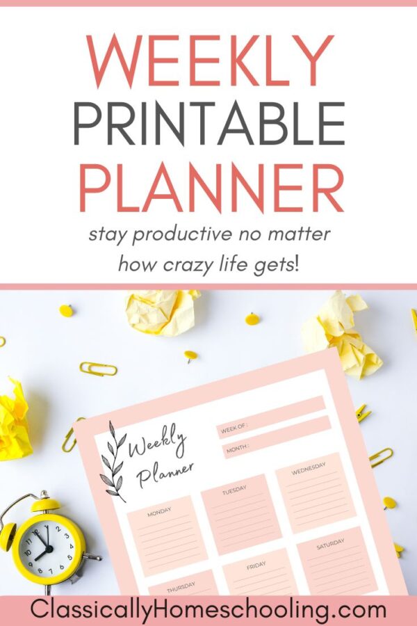 Weekly Printable Calendar to Boost Productivity